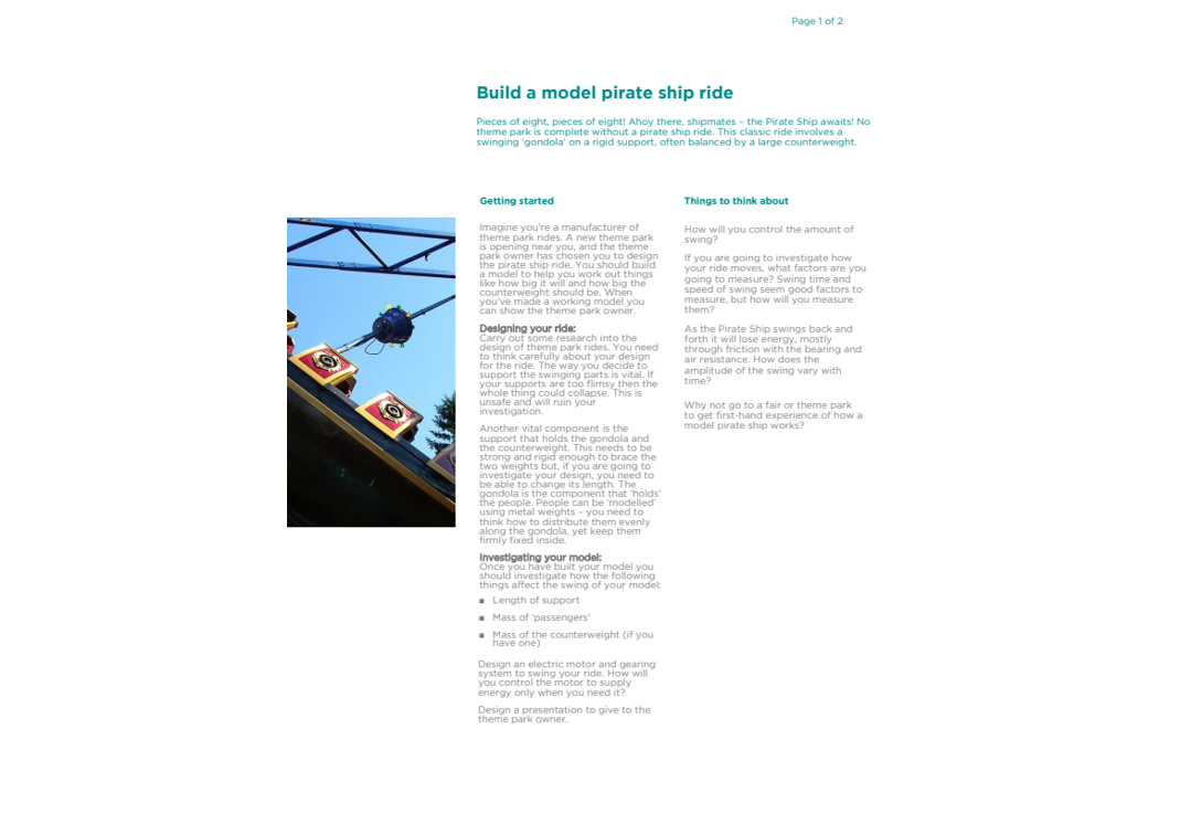 CREST Silver Build a model pirate ship ride | CREST Awards