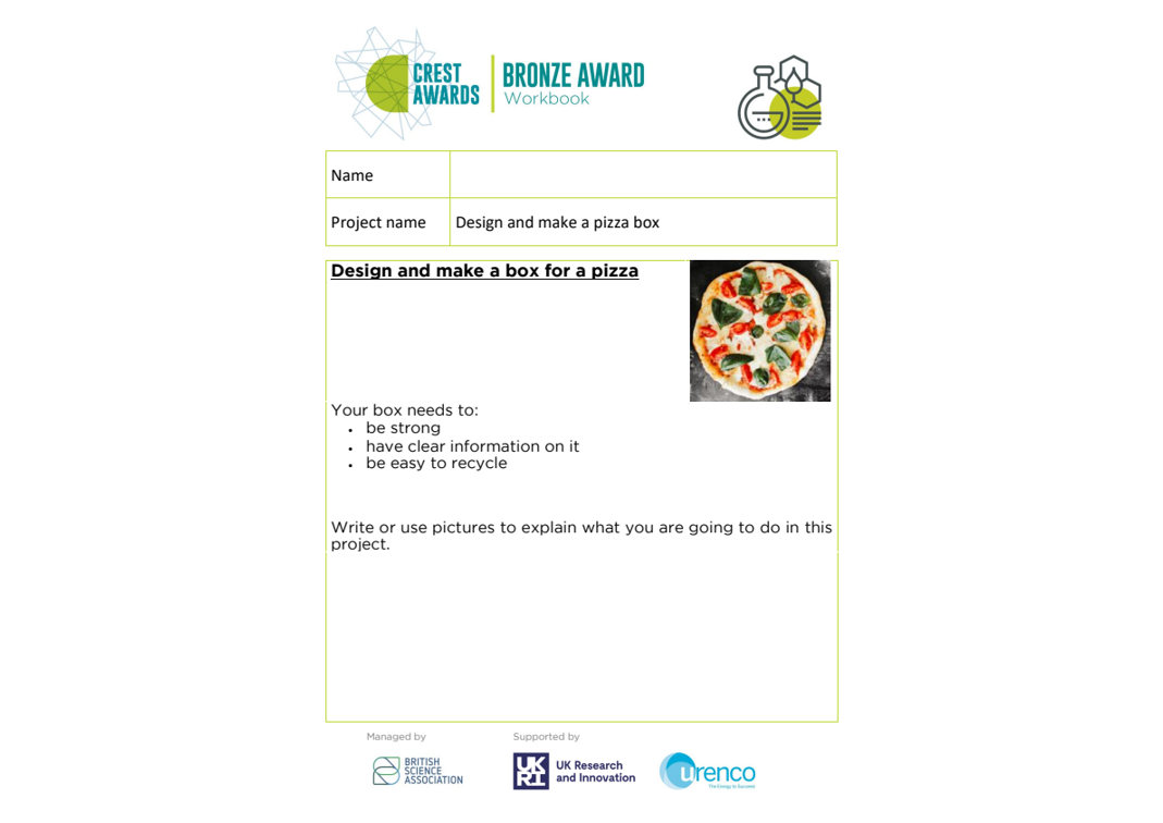 CREST Bronze SEND Design and make a pizza box - student workbook ...