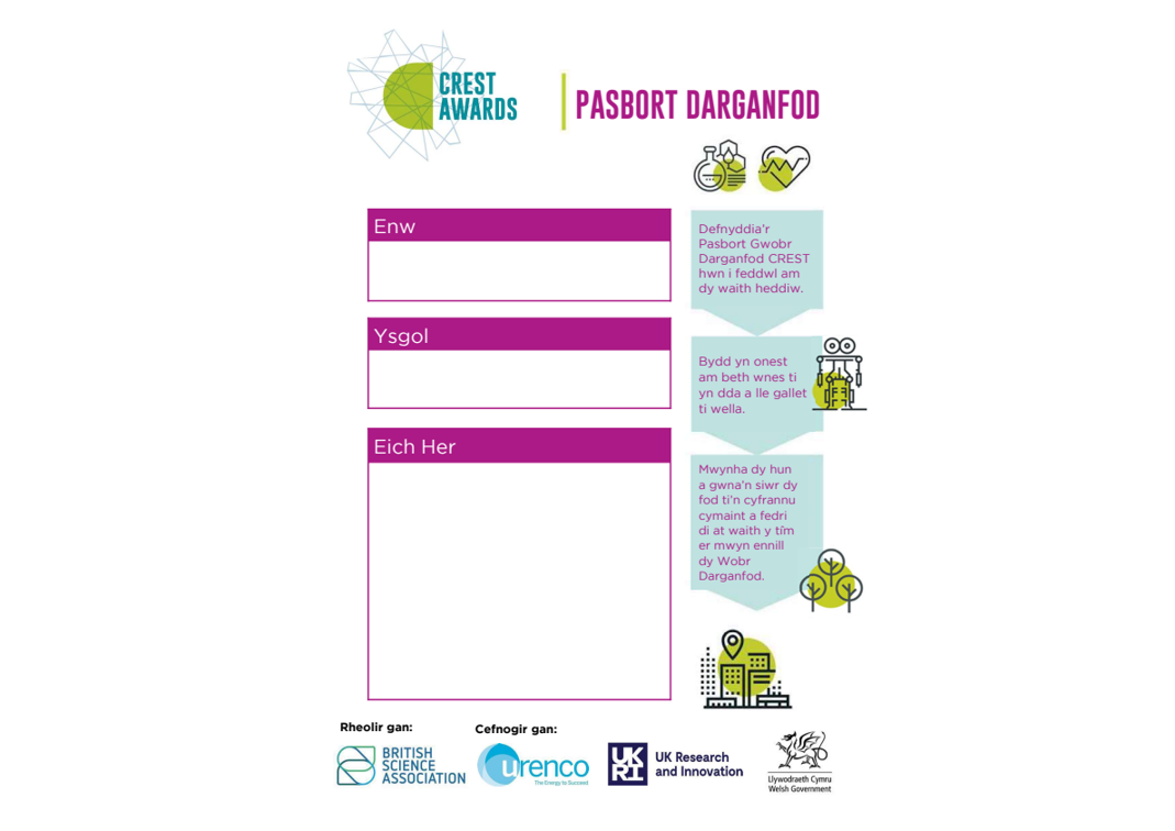 CREST Discovery Passport - Welsh language | CREST Awards