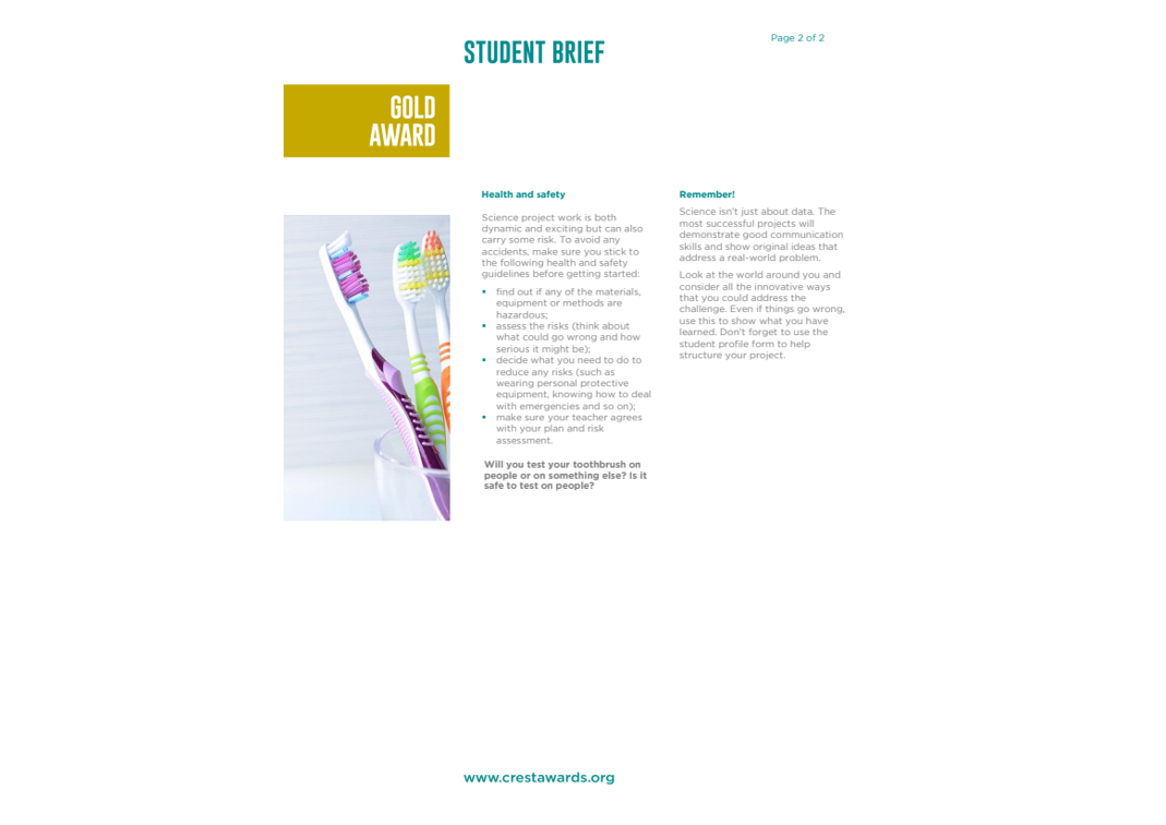 CREST Gold Design the ultimate toothbrush | CREST Awards