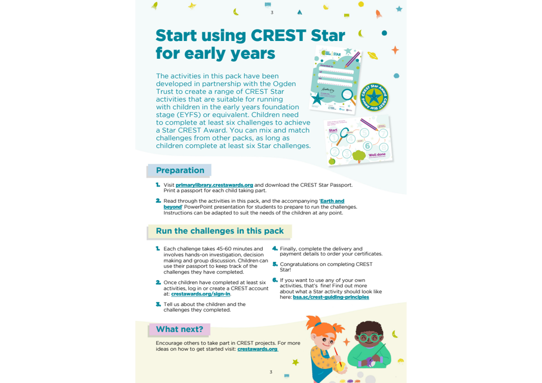 CREST Star for early years Earth and beyond | CREST Awards