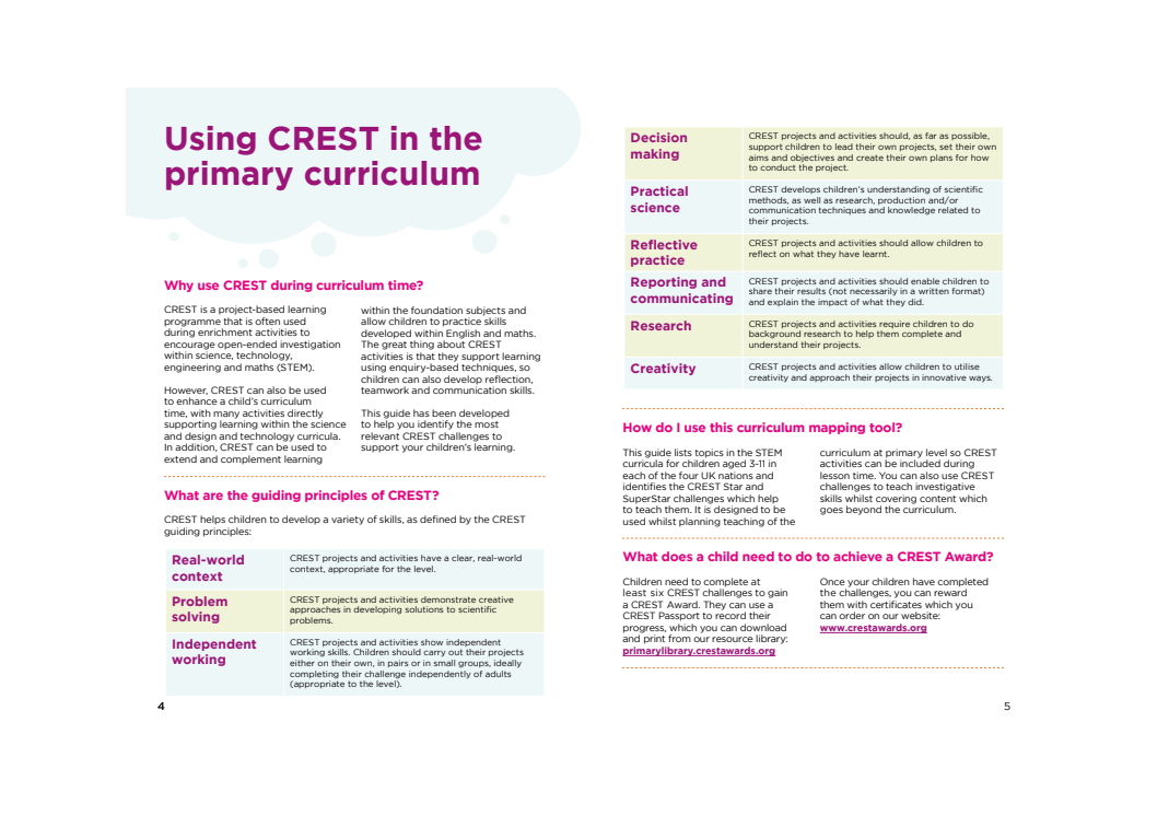 Using CREST Awards to support the primary curriculum | CREST Awards
