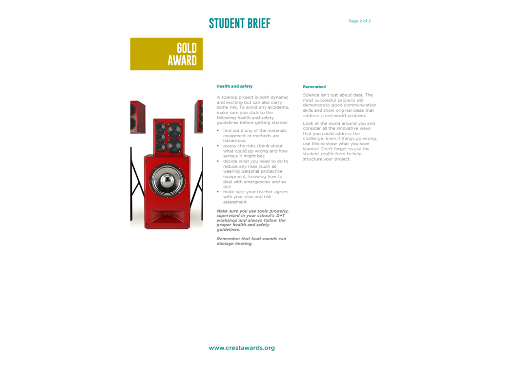 CREST Gold Make a speaker system | CREST Awards
