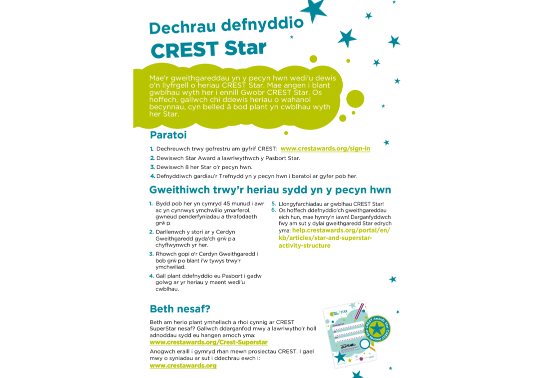 CREST Star Challenges Collection - Welsh language | CREST Awards